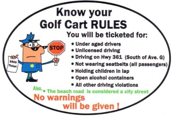 Rules & FAQs - Coastal Ed's Port Aransas Golf Cart Rentals